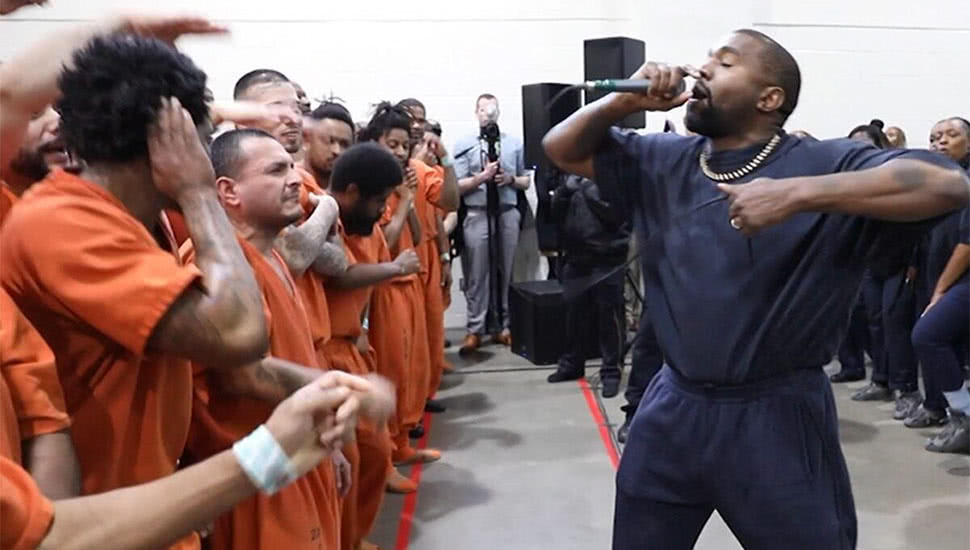 Check out Kanye West performing to inmates at a Texas jail