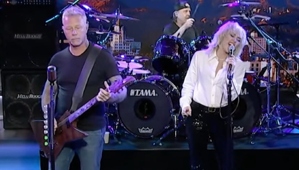 Metallica and Miley Cyrus team up to perform 'Nothing Else Matters'