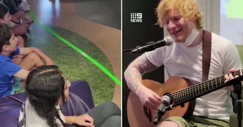 Ed Sheeran surprises sick kids at Sydney Children's Hospital