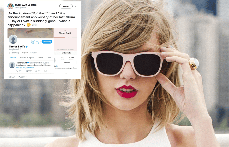 Taylor Swift 13 On Twitter Twitter Page (July 2019) : Taylor Swift