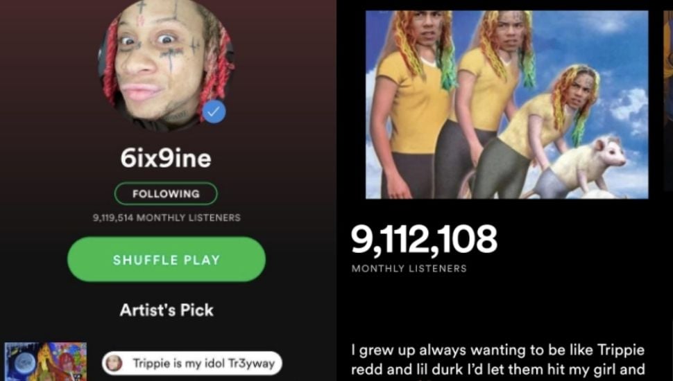 6ix9ine has his Spotify 'about' page hacked with savage, NSFW content