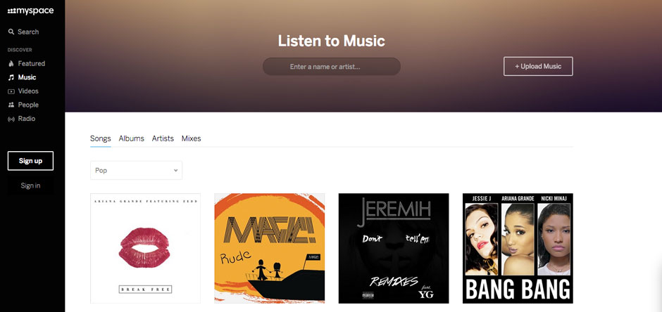 Missy Higgins, Short Stack & PNAU songs lost in outer MySpace