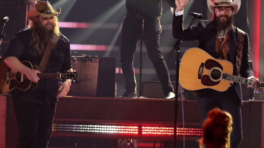 Post Malone and Chris Stapleton Open CMA Awards with Duet